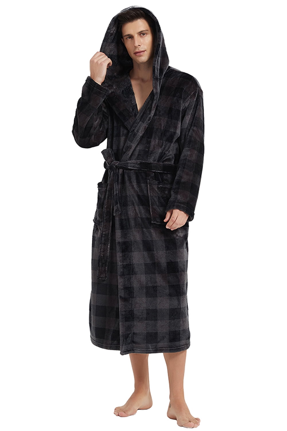 VULCANODON Soft Adult Fuzzy Men's Hooded Fleece Bathrobe, Plush Robe in ... VULCANODON Soft Adult Fuzzy Men's Hooded Fleece Bathrobe, Plush Robe in ...