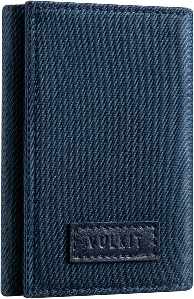 VULKIT Minimalist Leather Rfid Blocking Trifold Wallet Slim Credit Card ...