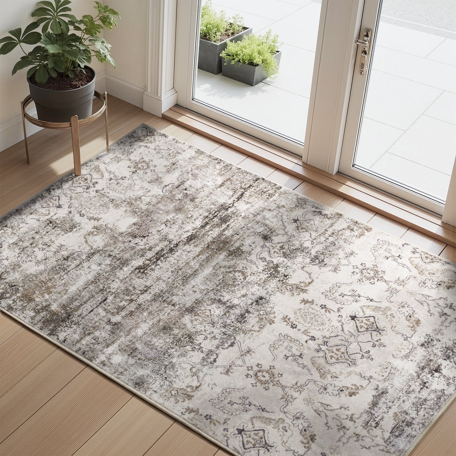VUNATE 2'x3' Door Mat Entry Rug Machine Washable Rugs Abstract Vintage ...