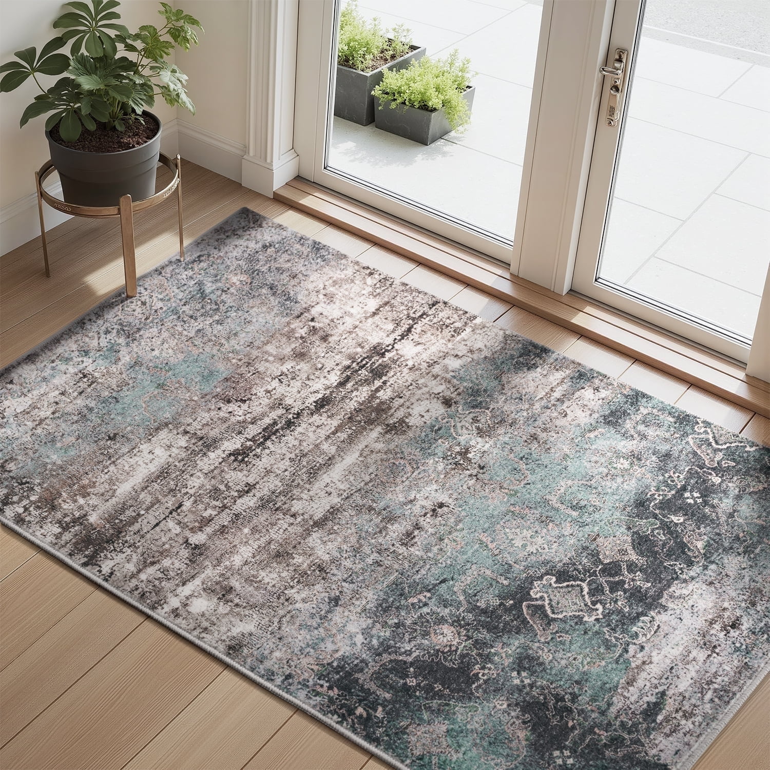 VUNATE 2'x3' Door Mat Entry Rug Machine Washable Rugs Abstract Vintage ...