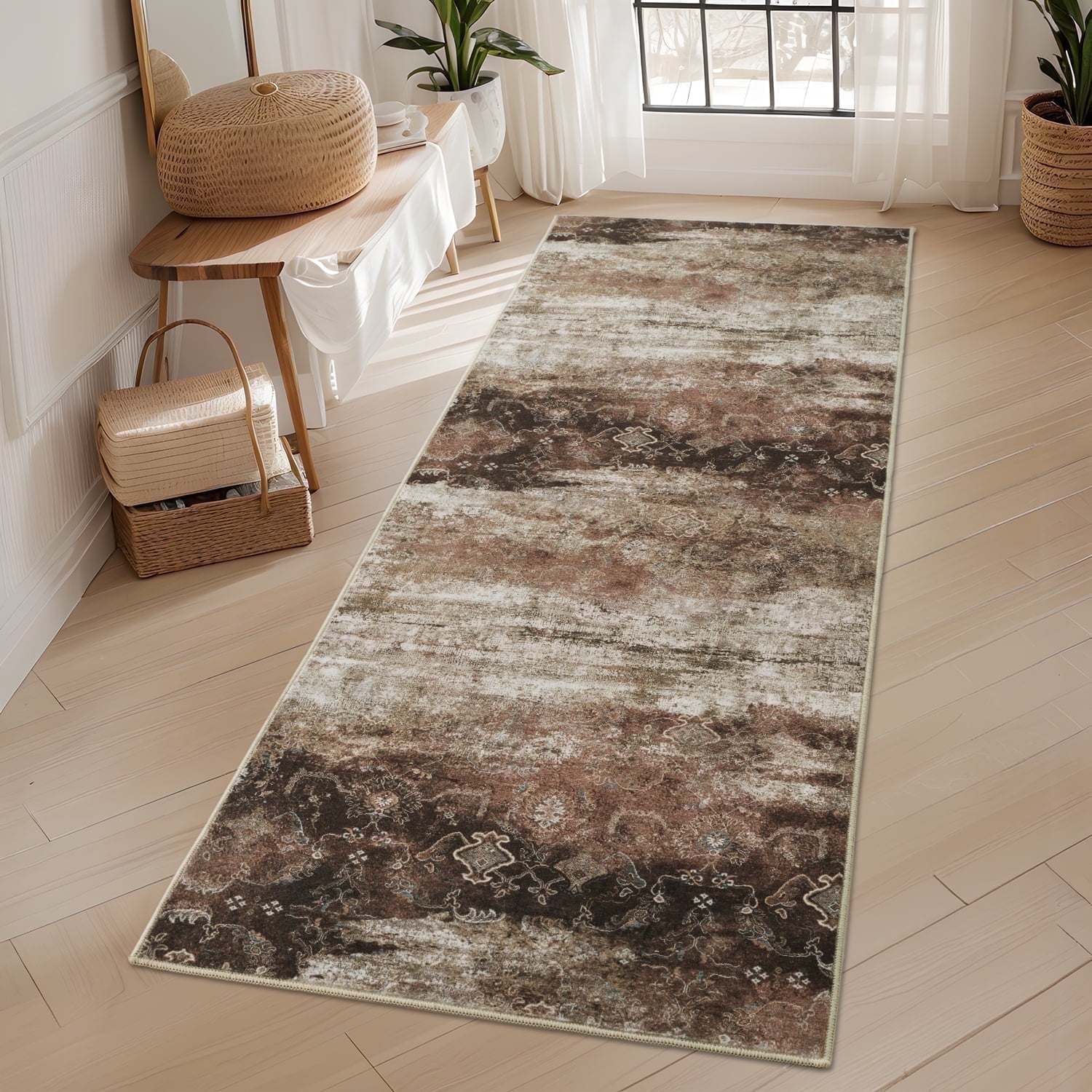 VUNATE 2'x6' Runner Rugs Machine Washable Rugs Soft Abstract Vintage ...
