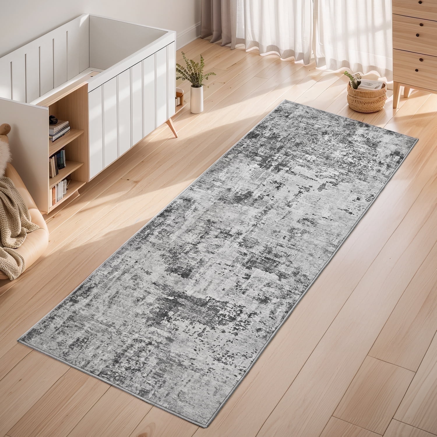 VUNATE 2'x6' Runner Rug Washable Rug Runner Modern Abstract Neutral ...