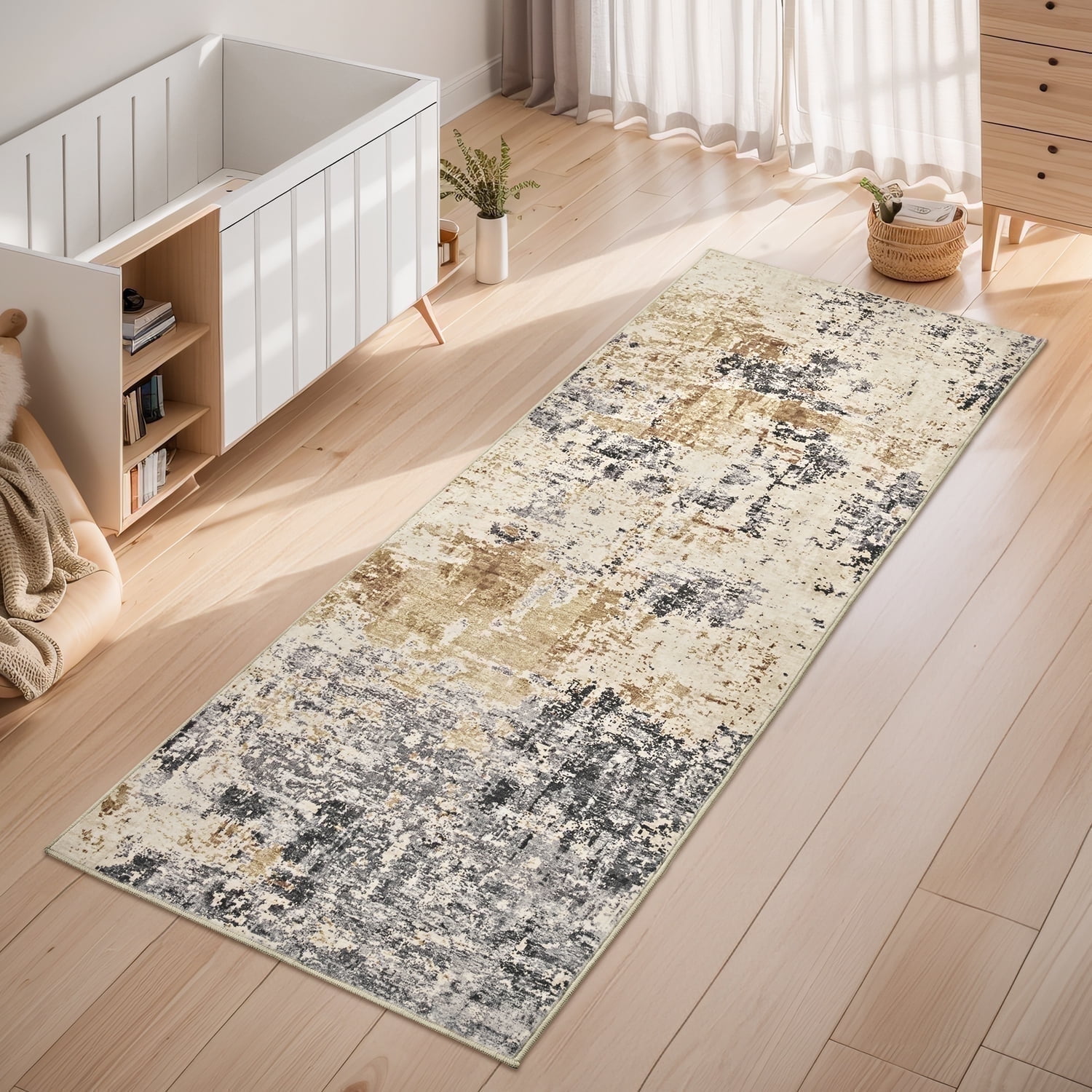 VUNATE 2x6 Runner Rug Washable Rug Runner Modern Abstract Neutral ...