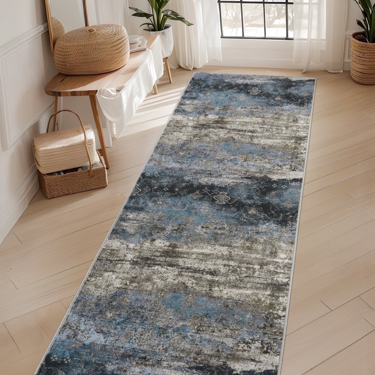 VUNATE 3'x7' Runner Rugs for Hallway Machine Washable Runner Abstract ...