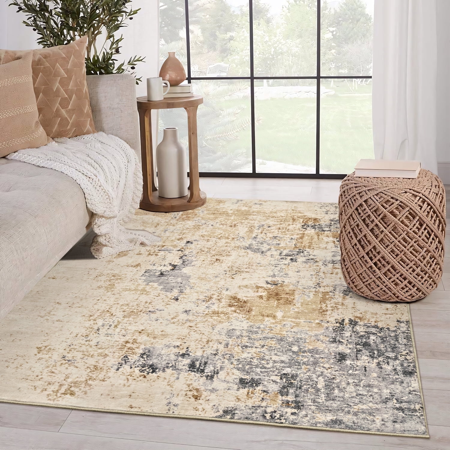 VUNATE 3x5 Area Rugs for Living Room Washable Rugs Modern Abstract Area ...
