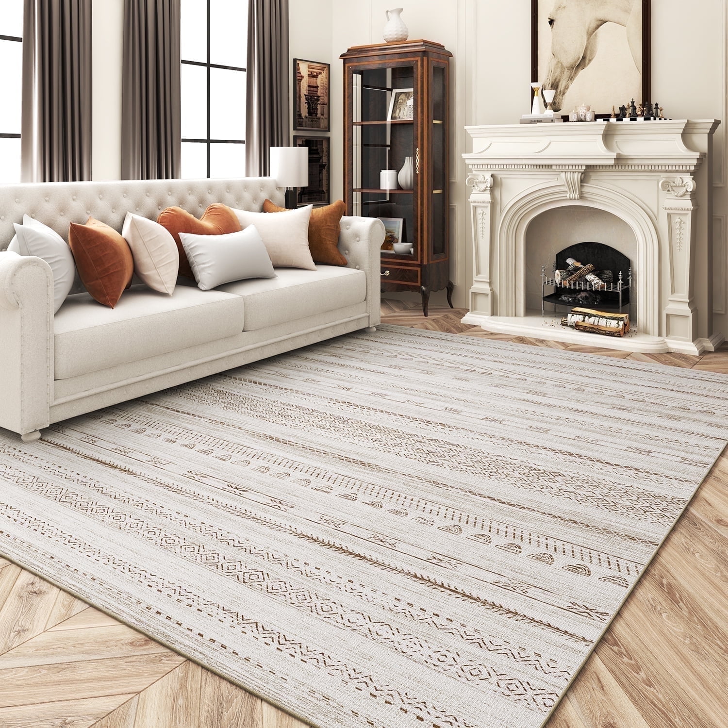 VUNATE 8'x10' Area Rugs for Living Room Washable Rugs Boho Moroccan ...