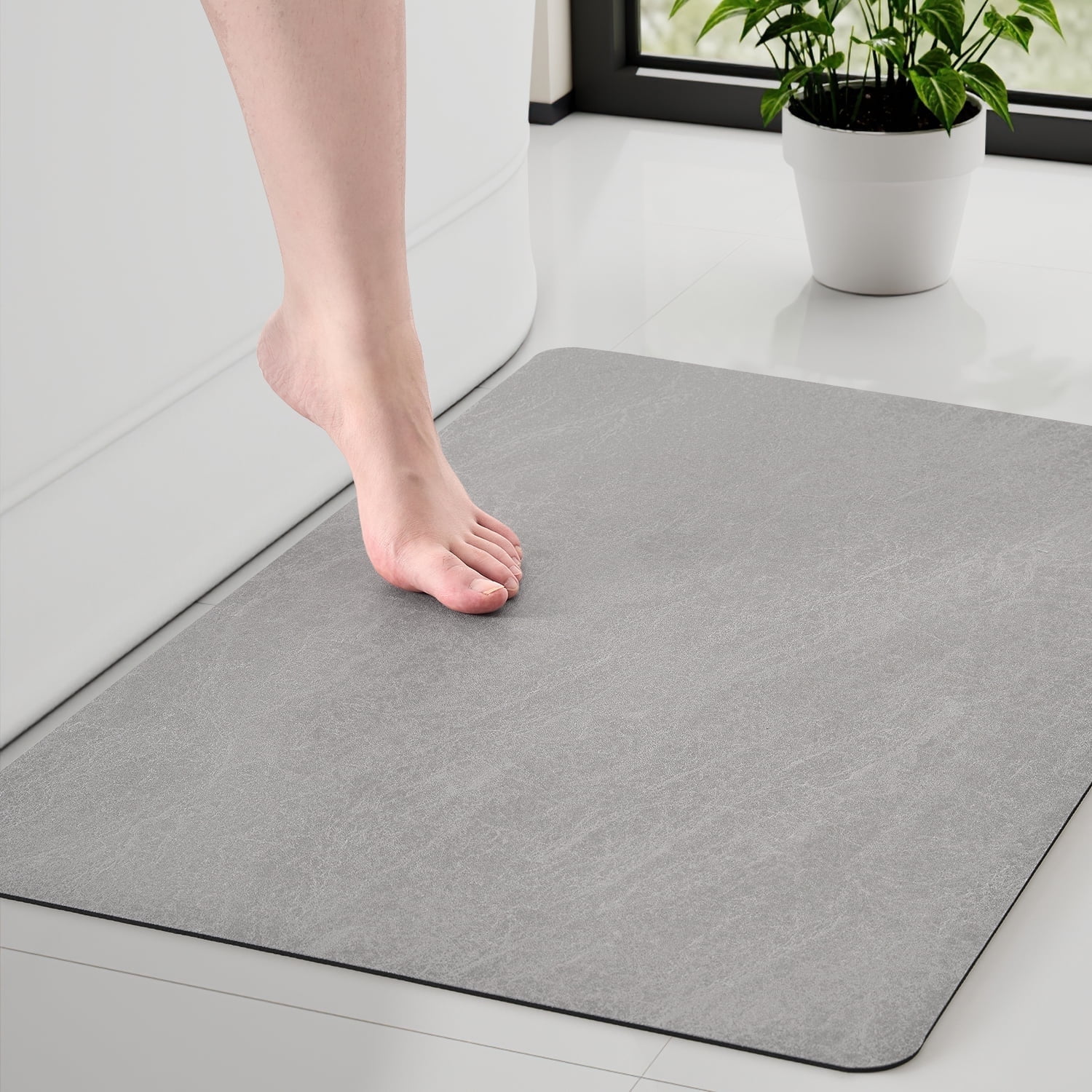 VUNATE Bathroom Rug Super Absorbent Quick Dry, Thin Bath Mat Fit Under ...