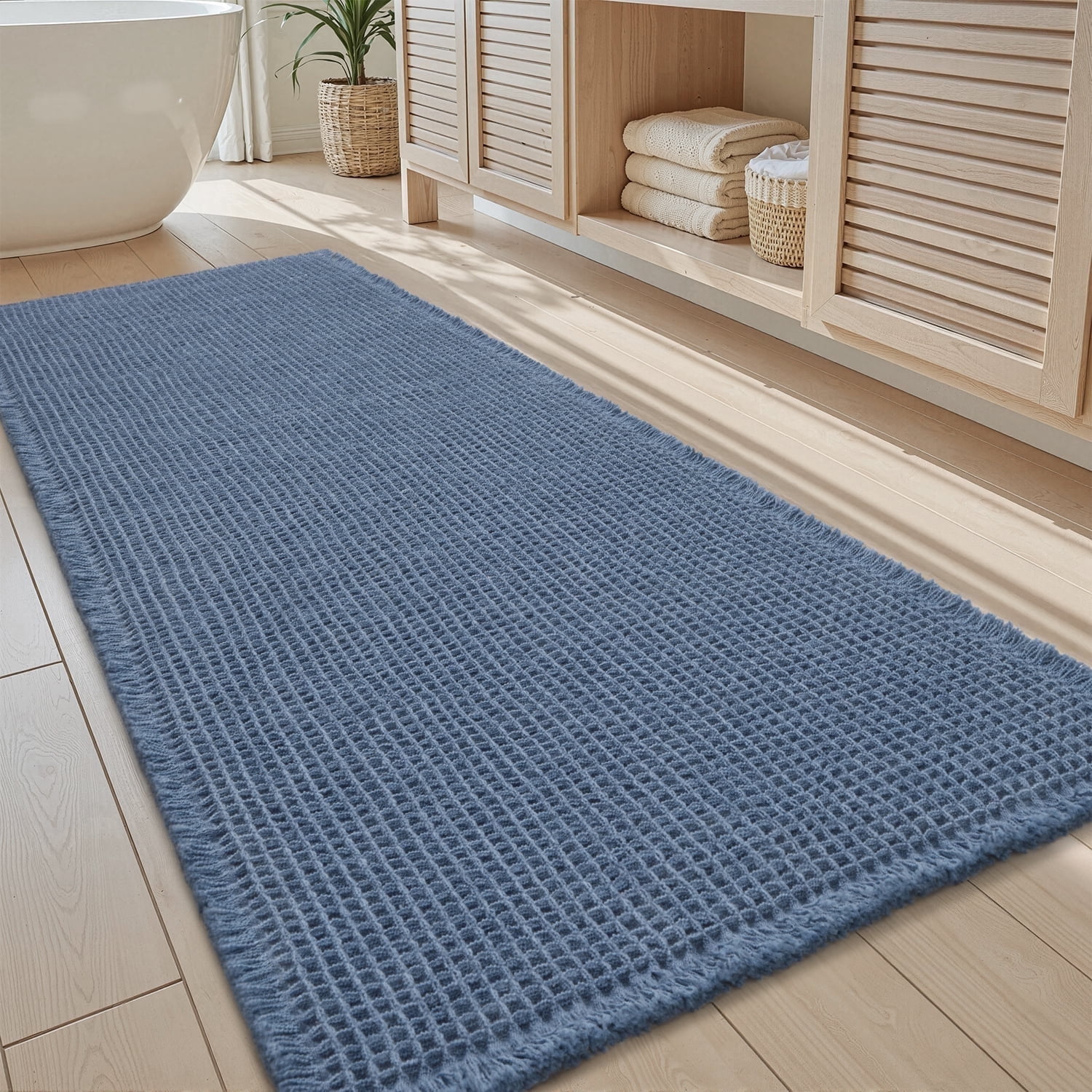 VUNATE Bathroom Rugs Waffle Style Bath Mats Super Absorbent Non Slip ...