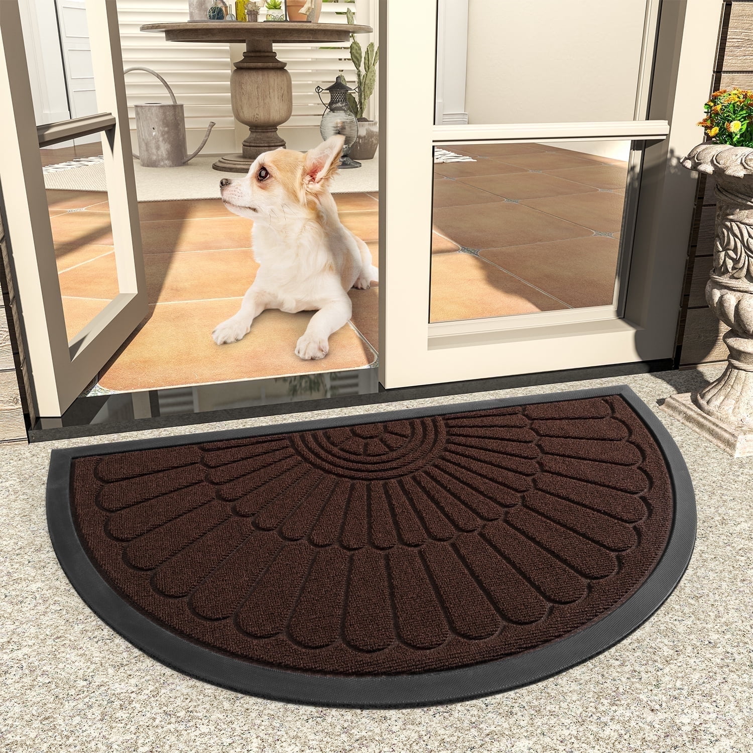 VUNATE Non-Slip Rubber Door Mat, 17x30, Absorbent Dirt Trapper, Indoor ...