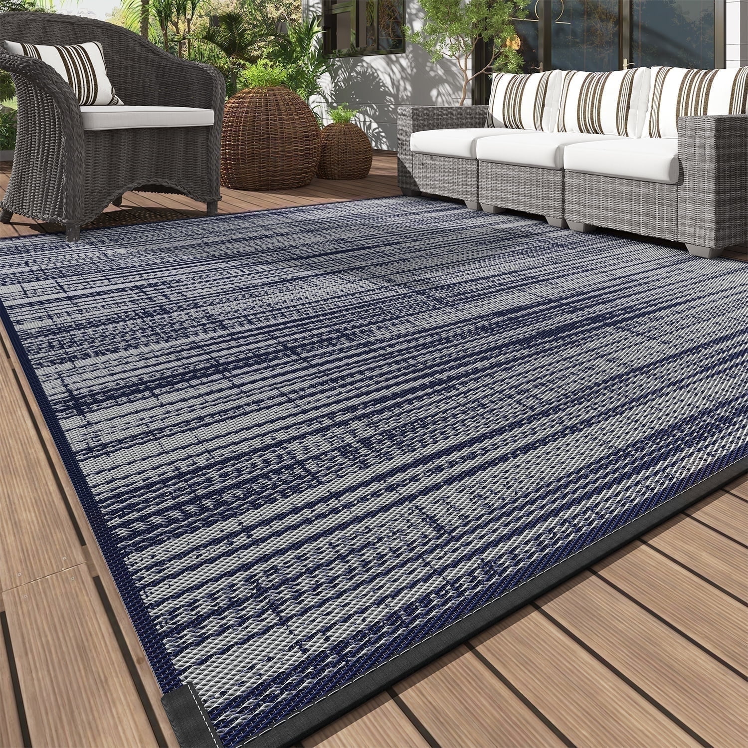 VUNATE 5'x8' Waterproof Reversible Outdoor Camping Rugs, Lightweight ...
