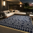 VUNATE Outdoor Rug with LED Strip Lights 8'x10' Waterproof Reversible ...