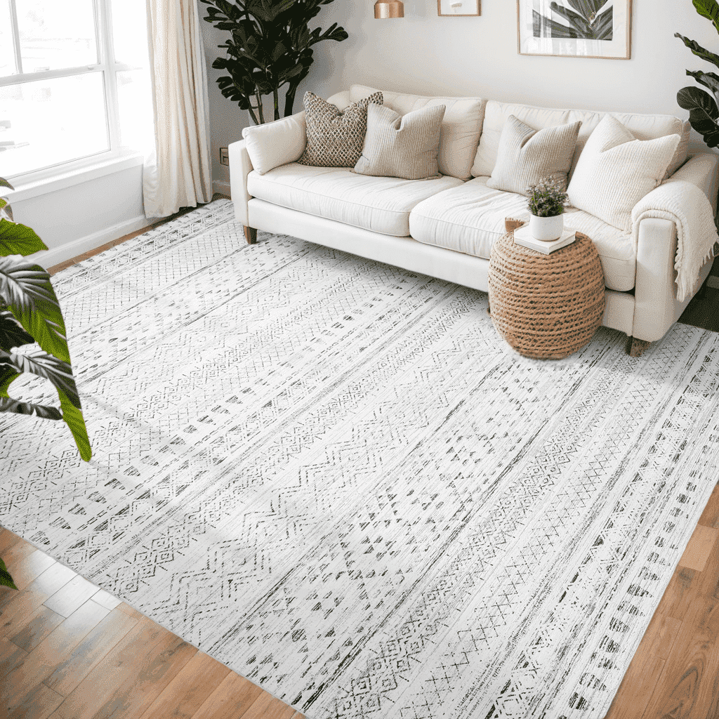 VUNATE 4'x6' Area Rugs for Living Room Washable Rug Soft Neutral Non ...