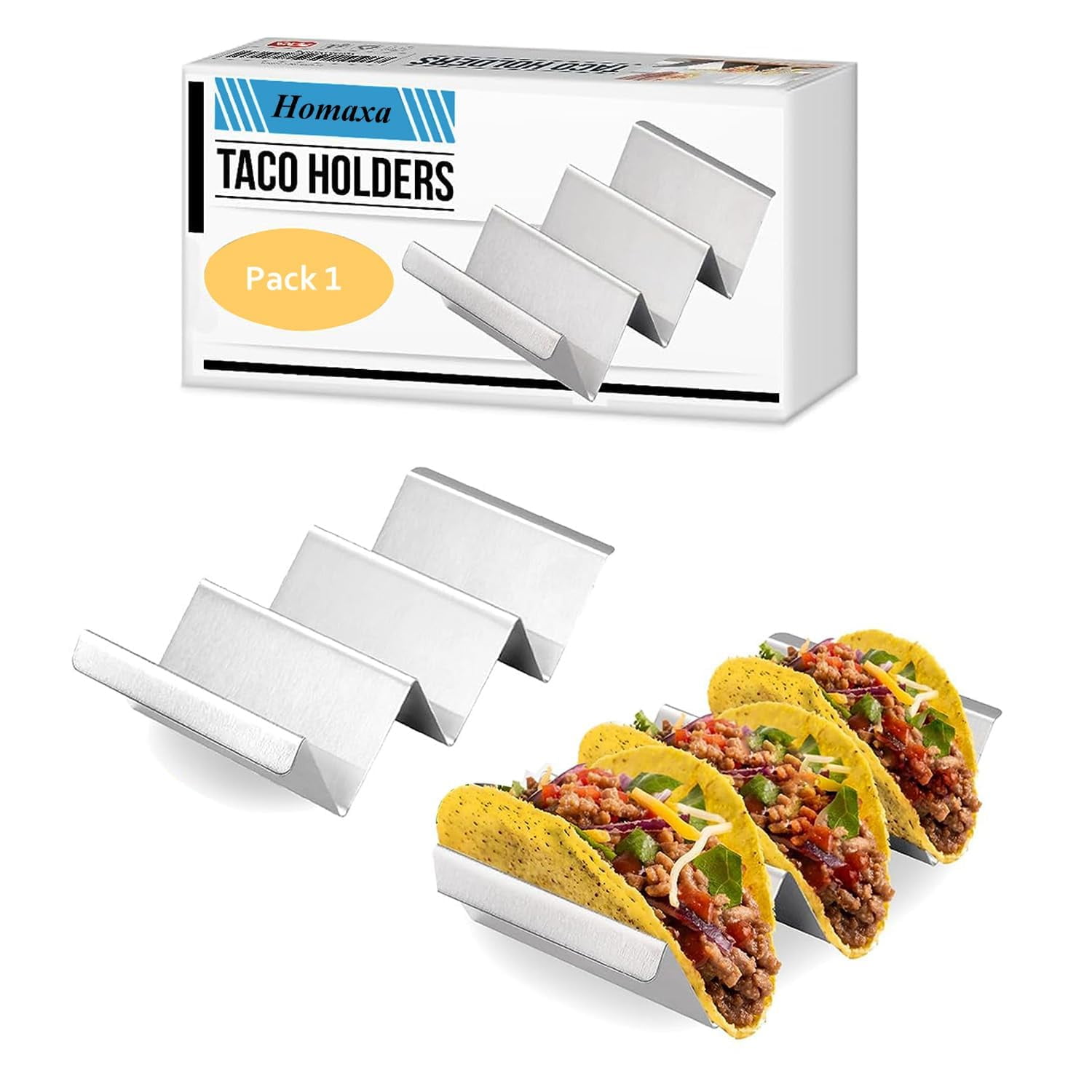VUNEXO Taco Holders 2 Packs Stainless Steel Taco Stand Rack Tray Style ...