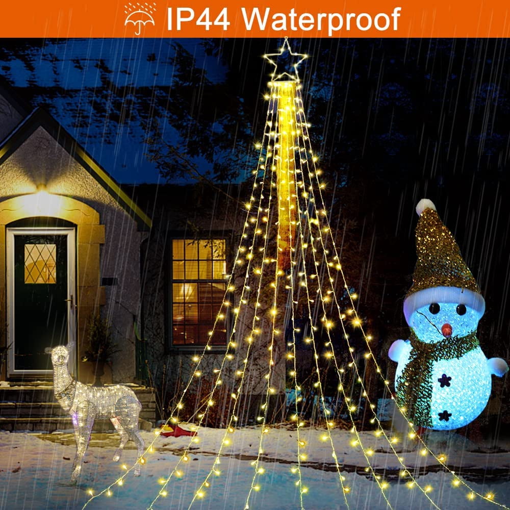VUVIMEX 300 LED Outdoor Christmas Lights, 280 LED Christmas Star String ...