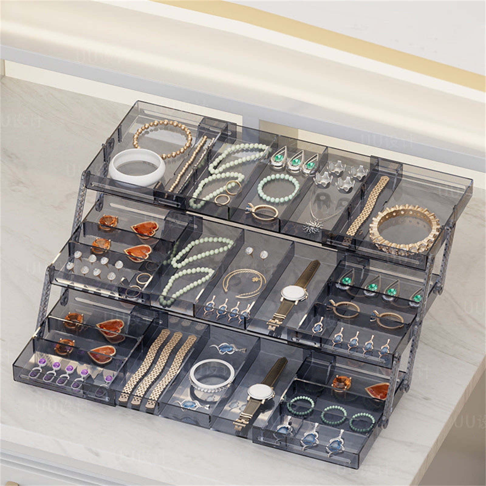 VUYUEN 3 Tier Drawer Organizer, Expandable Junk Drawer Organizer, Smart ...