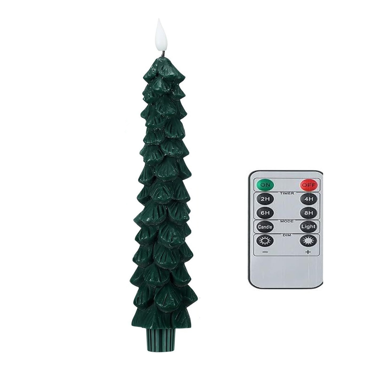 VUYUEN Christmas Flameless Taper Candles with Remote Timer 9.7 Inch ...