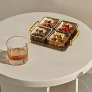 LIMOEASY Chilled Condiment Server for Parties, 5 Compartment, Clear ...