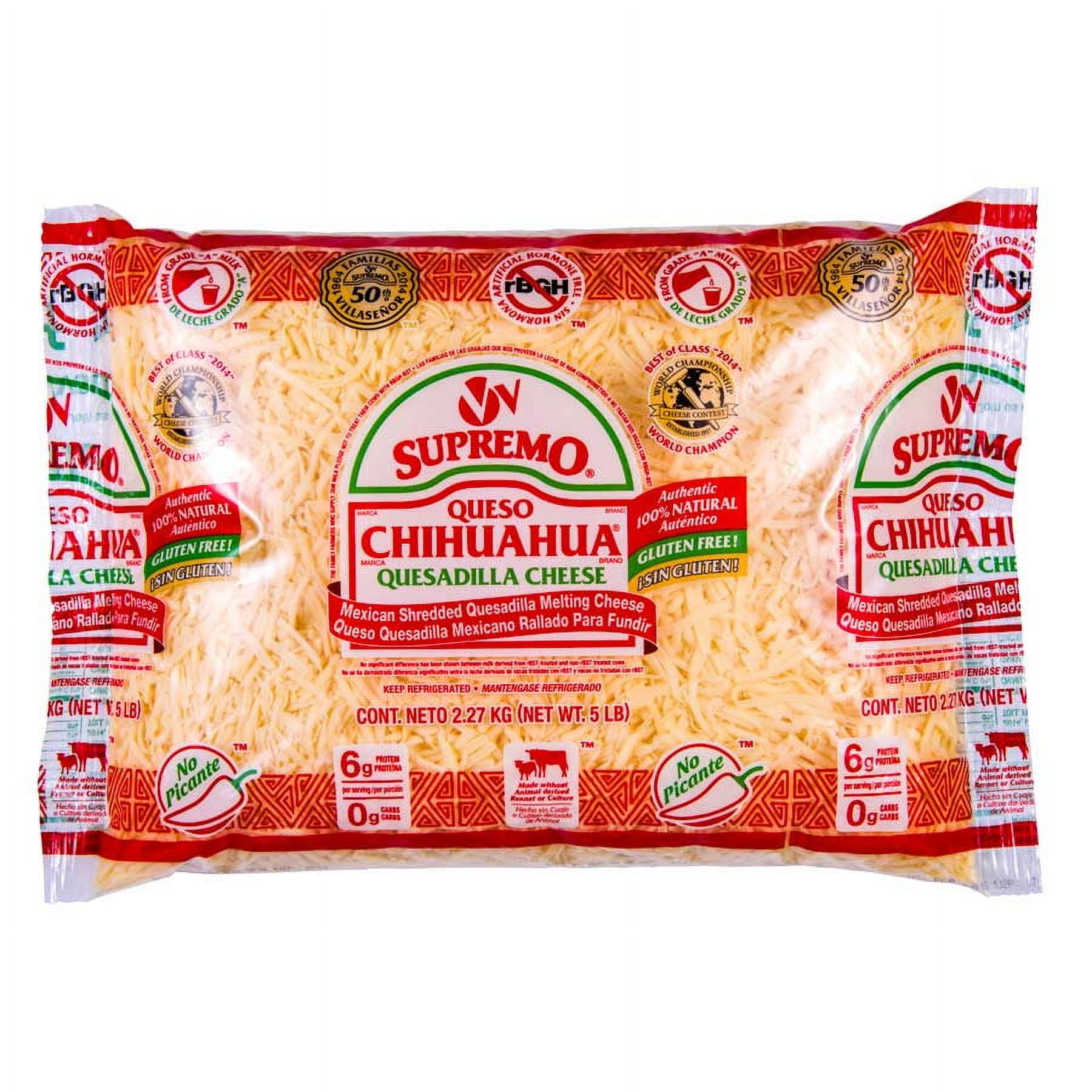VV Supremo Shredded Queso Chihuahua Cheese, 5 Pound -- 4 per case ...