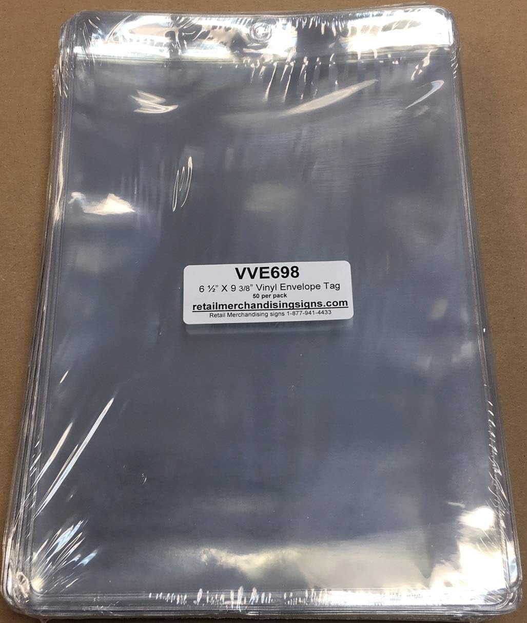 VVE698 - Vinyl Envelopes Pockets Clear Vinyl - Price Card Pouches - Job ...
