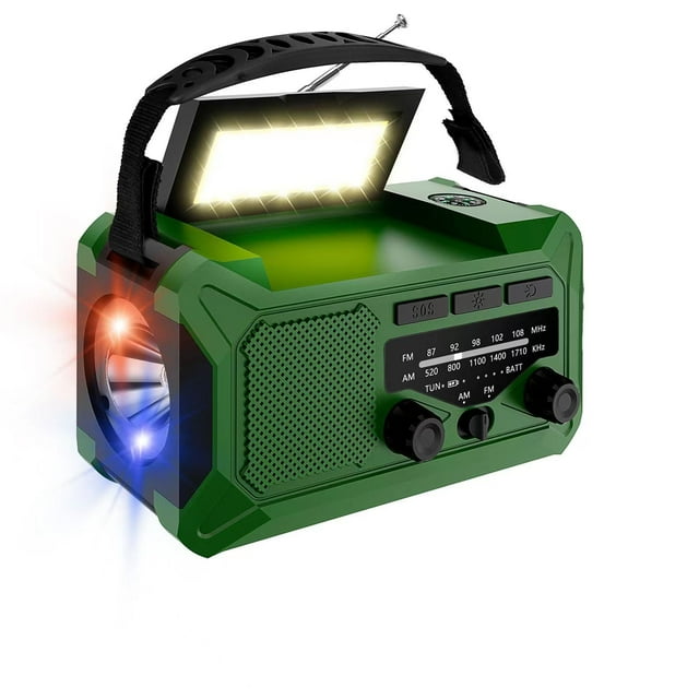 VVEMERK 10000mAh Emergency Weather Radio, Solar Crank, IPX6, USB ...