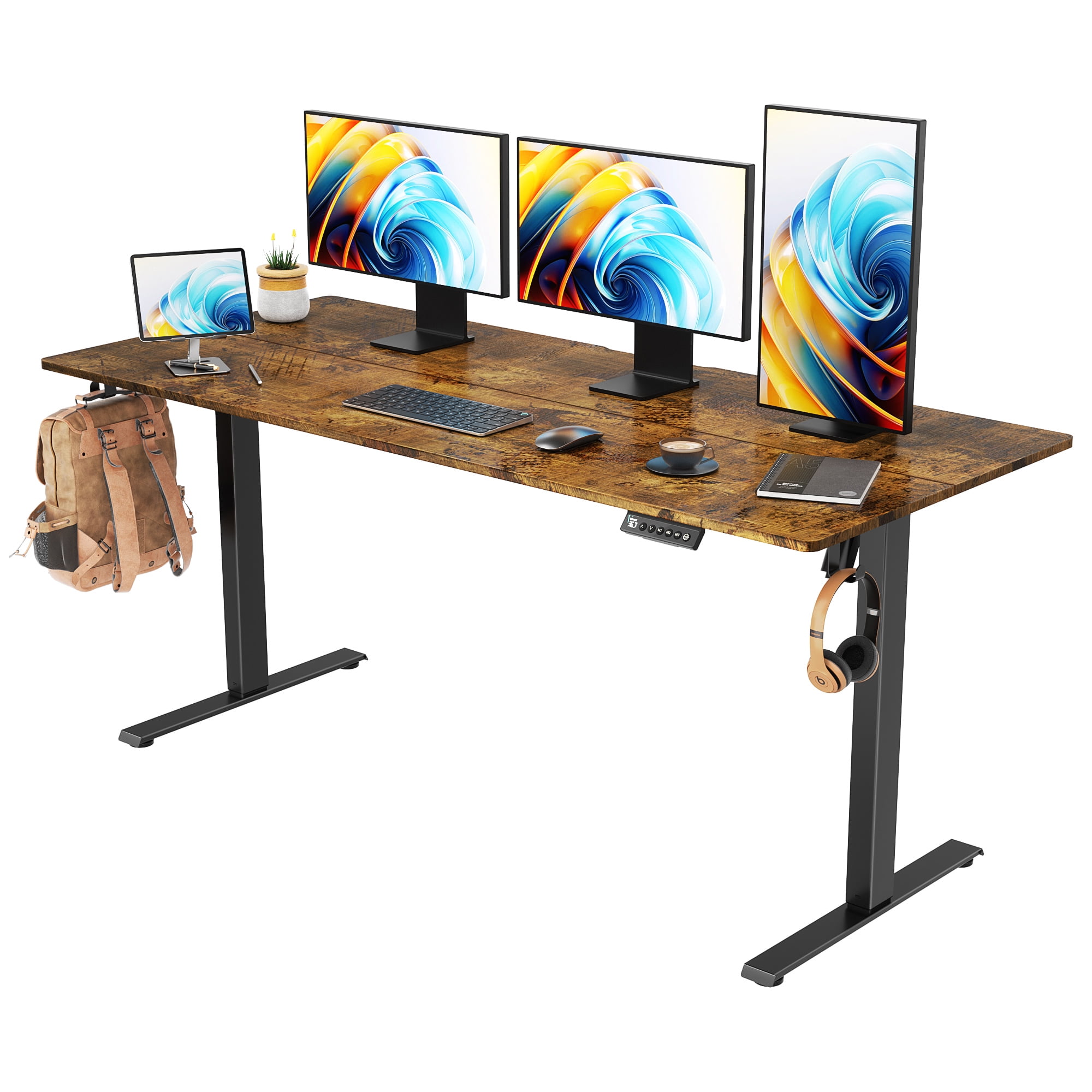 VVENACE Electric Standing Desk Height Adjustable Desk 63 x 27 inch 4 ...
