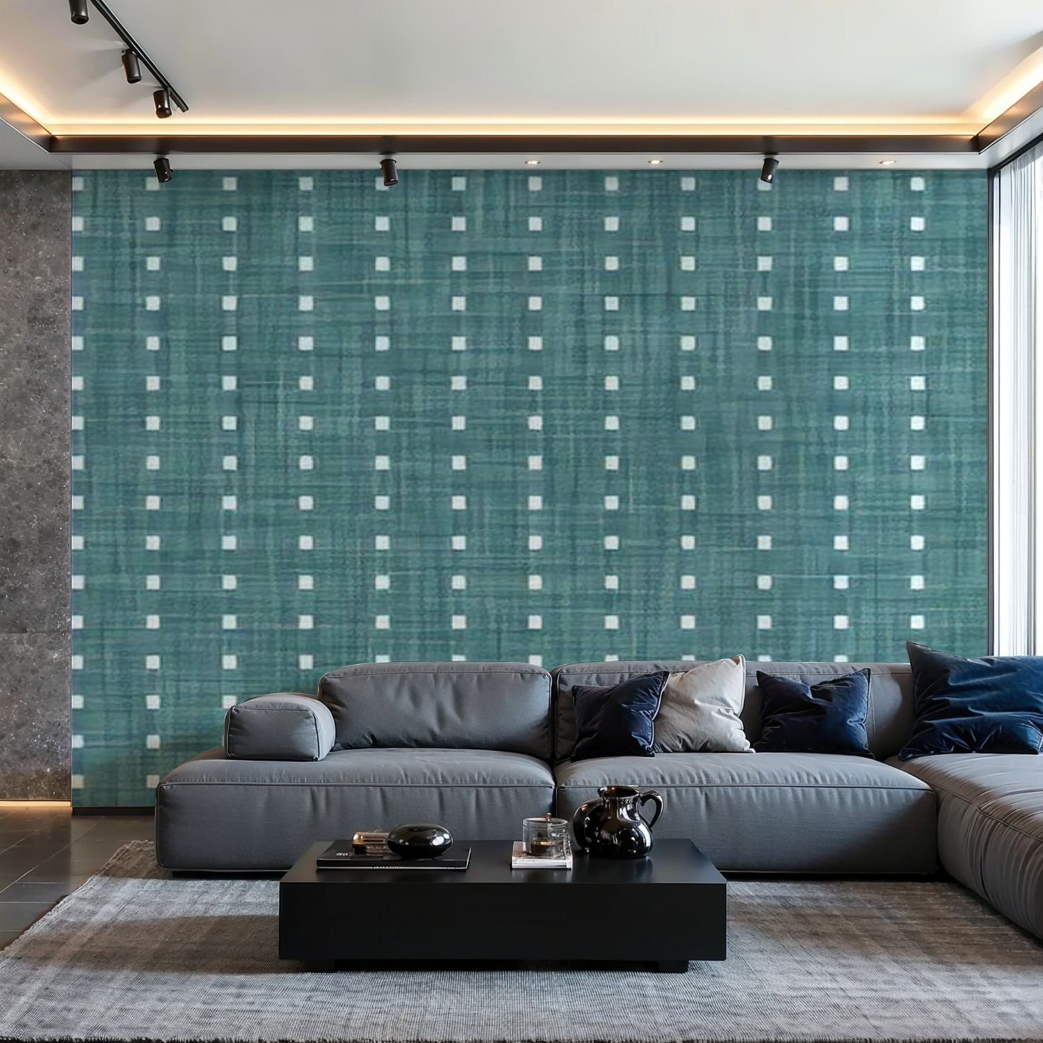 VVLUXIDECO Canvas Wall Mural Peel and Stick Large Wallpaper Aegean teal ...