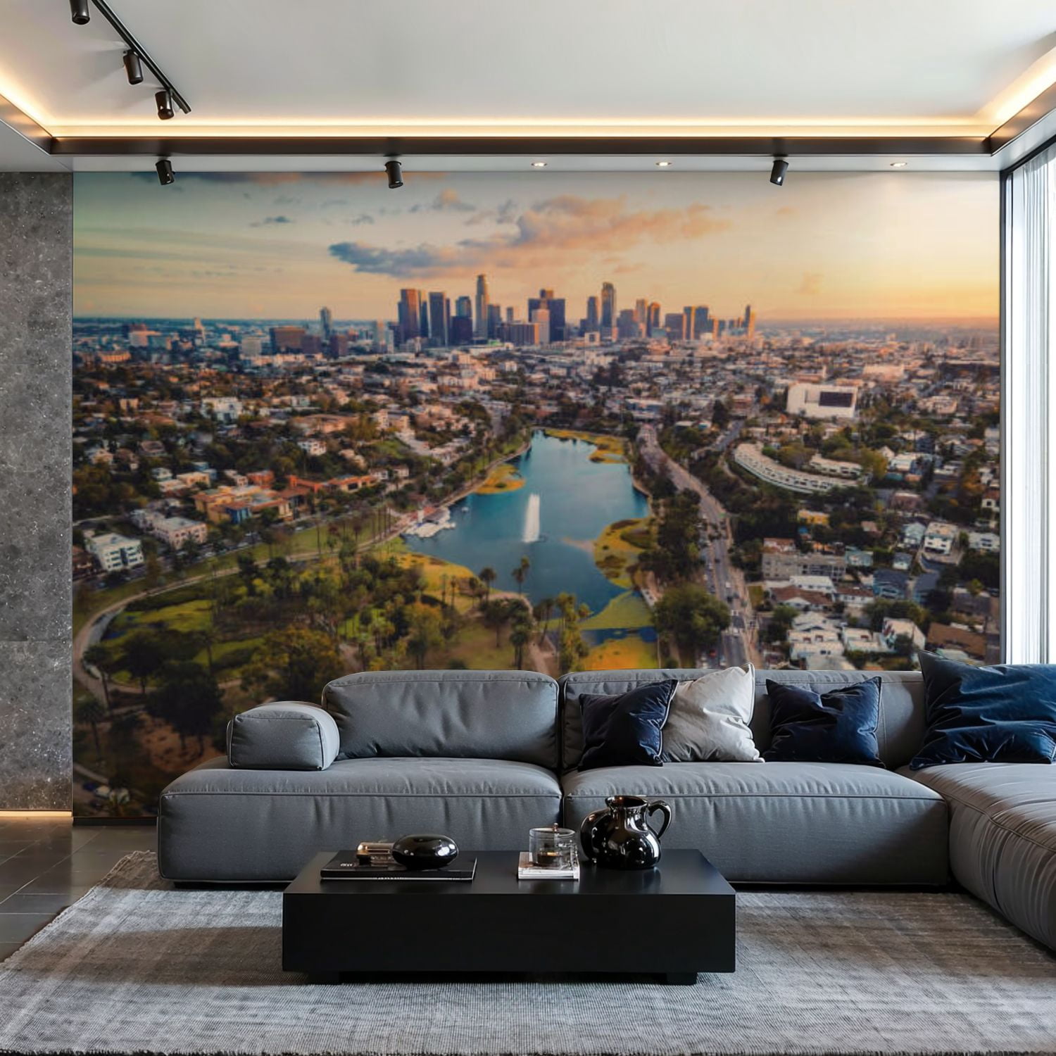 VVLUXIDECO Canvas Wall Mural Peel and Stick Large Wallpaper Downtown ...