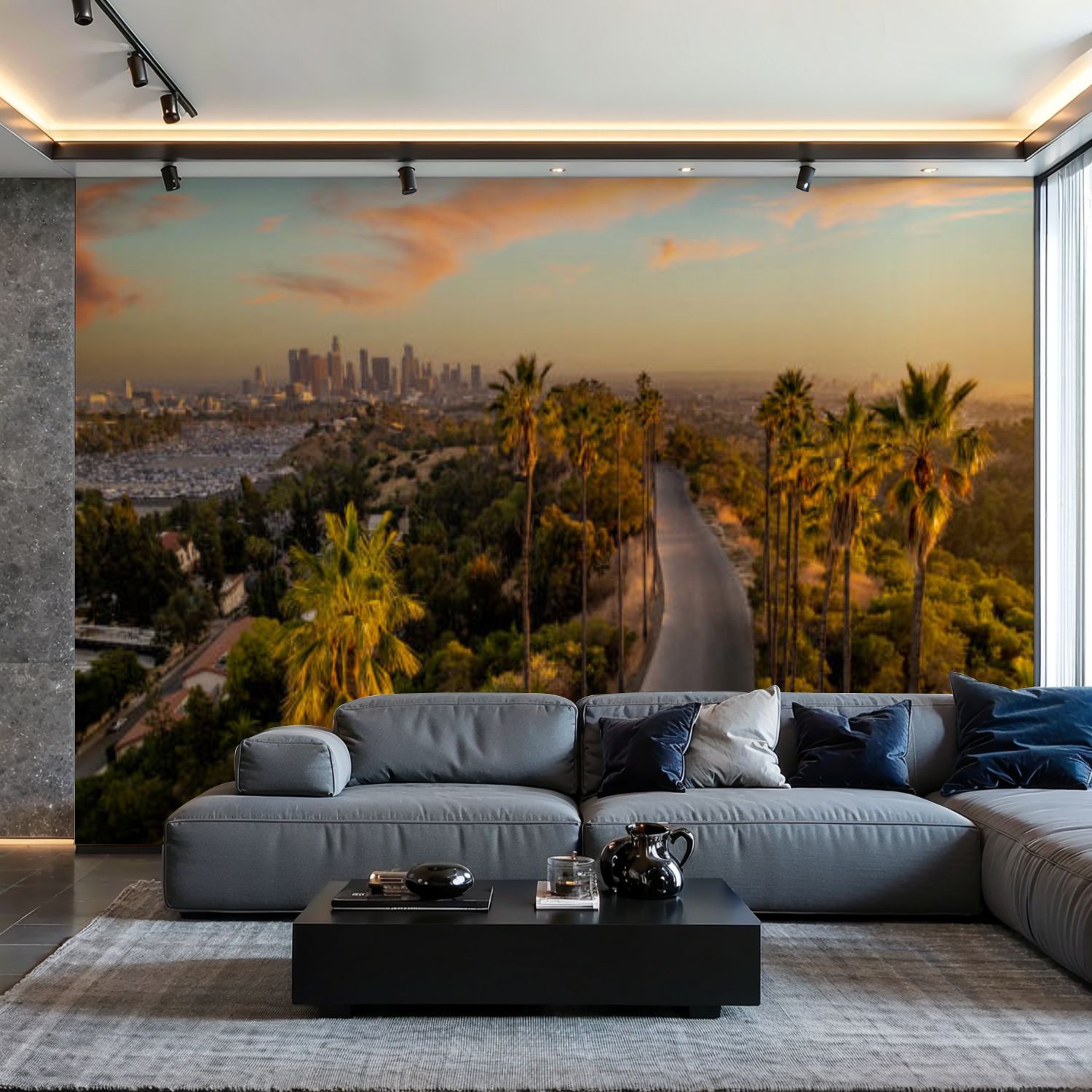VVLUXIDECO Canvas Wall Mural Peel and Stick Large Wallpaper Downtown ...