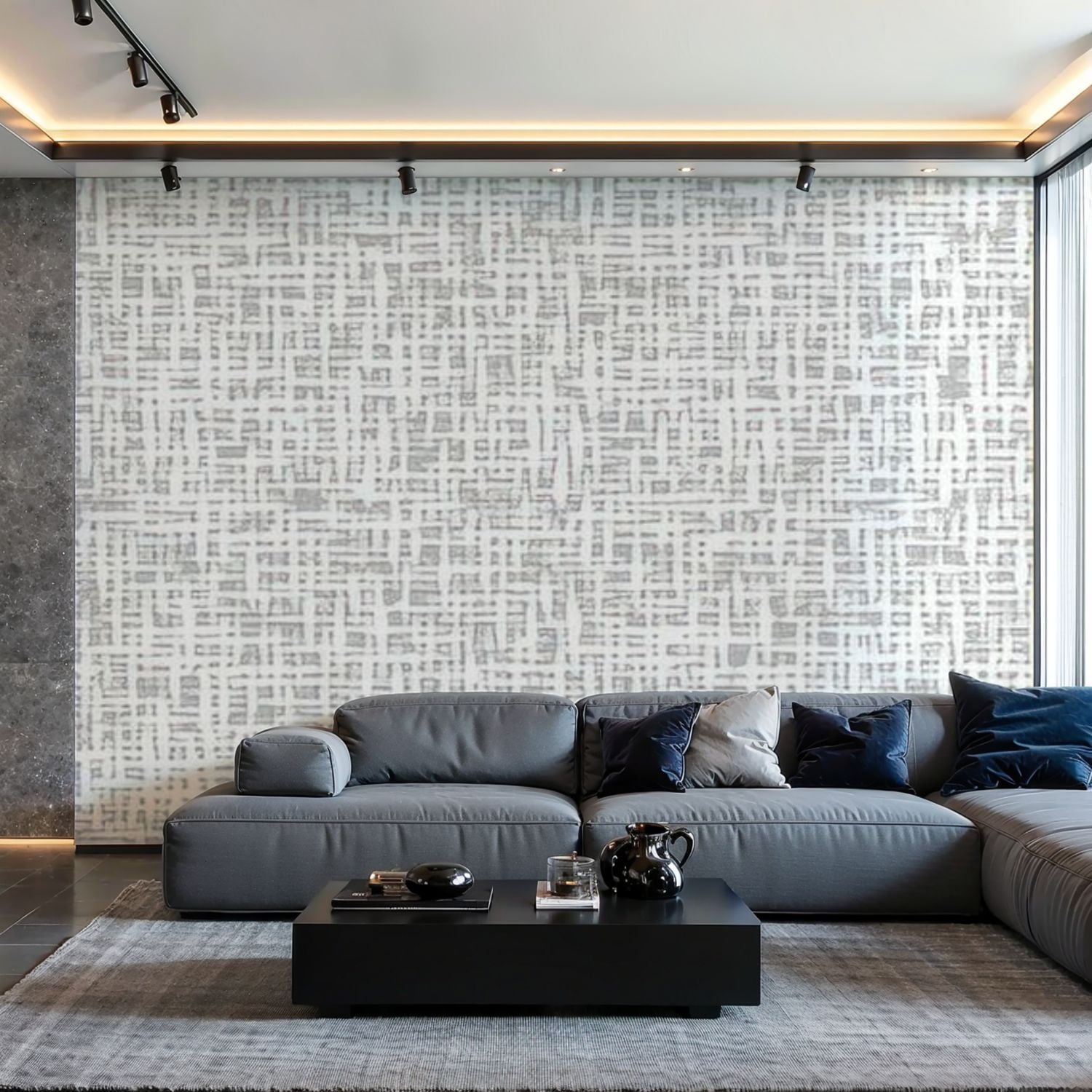 VVLUXIDECO Canvas Wall Mural Peel and Stick Large Wallpaper Grey Dyed ...
