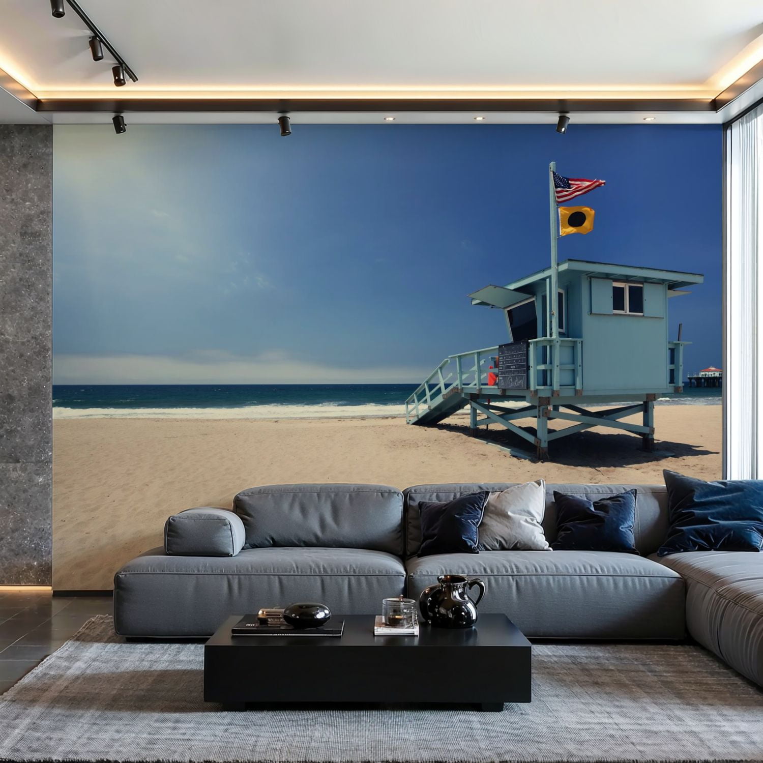VVLUXIDECO Canvas Wall Mural Peel and Stick Large Wallpaper Lifeguard ...