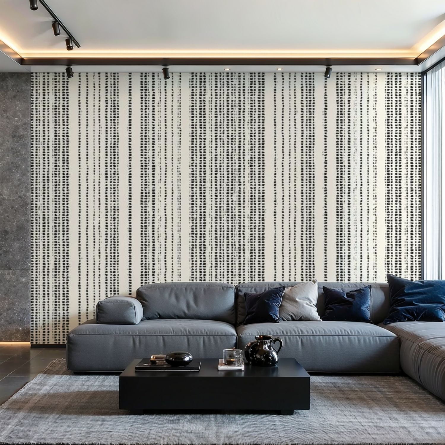 VVLUXIDECO Canvas Wall Mural Peel and Stick Large Wallpaper Monochrome ...