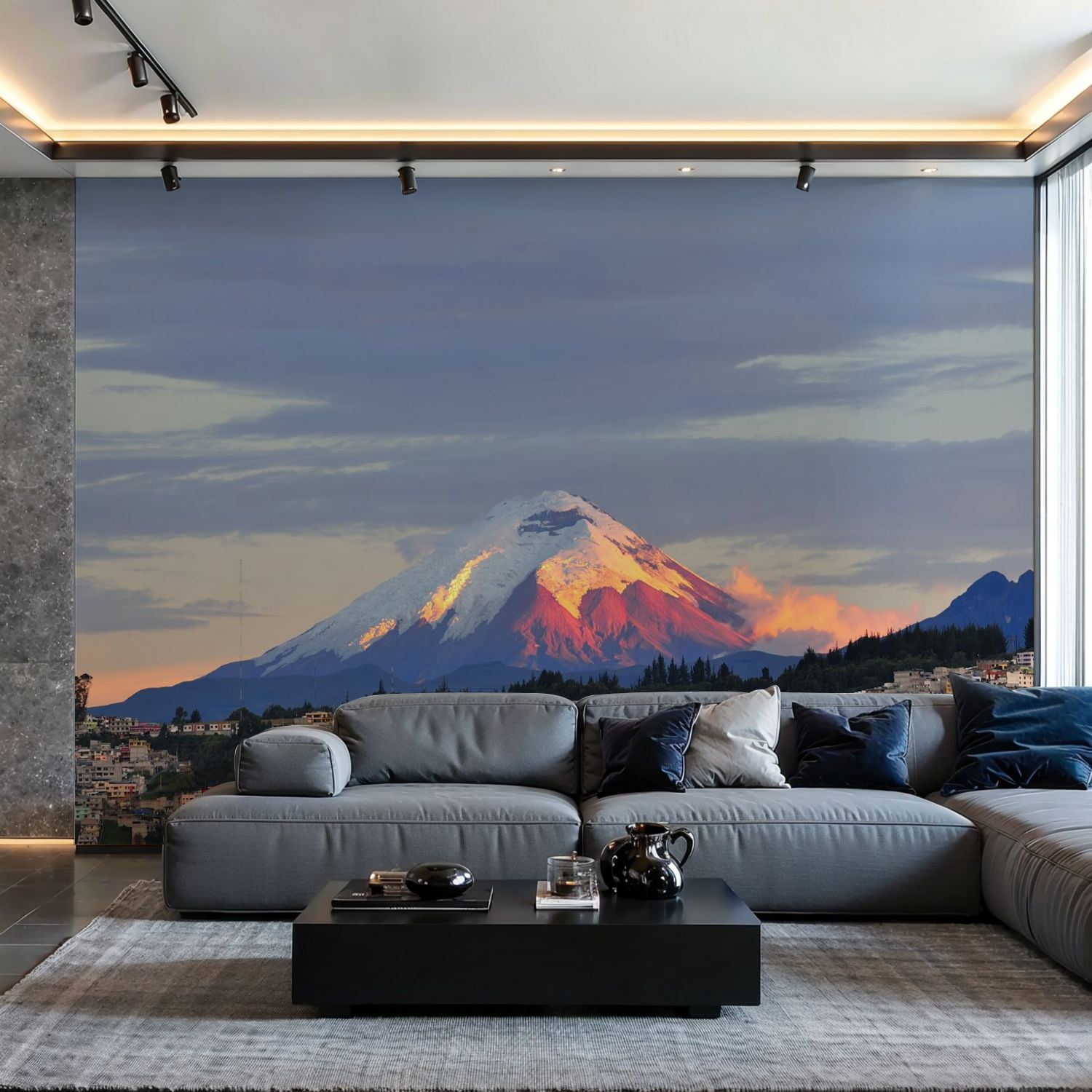 VVLUXIDECO Canvas Wall Mural Peel and Stick Large Wallpaper Volcano ...