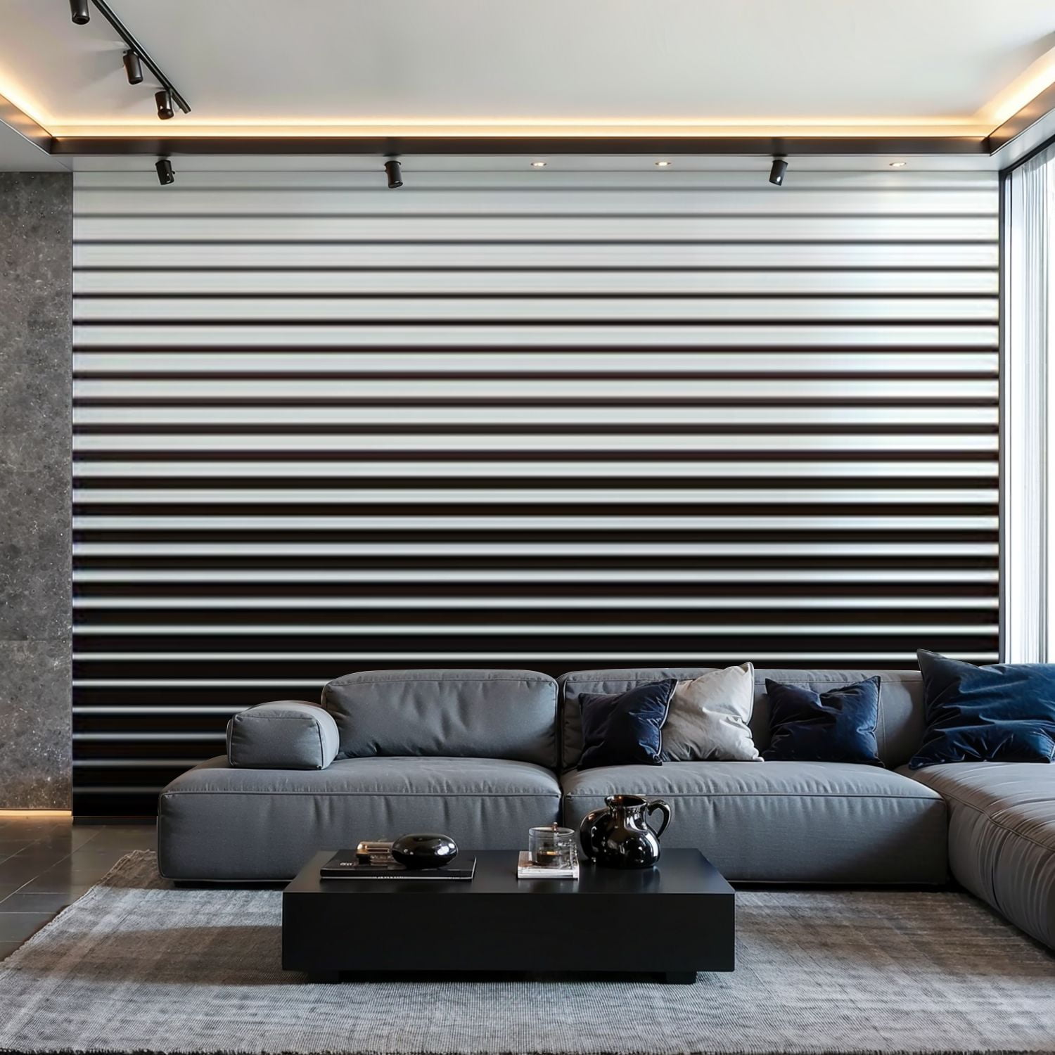 VVLUXIDECO Canvas Wall Mural Peel and Stick Large Wallpaper line ...