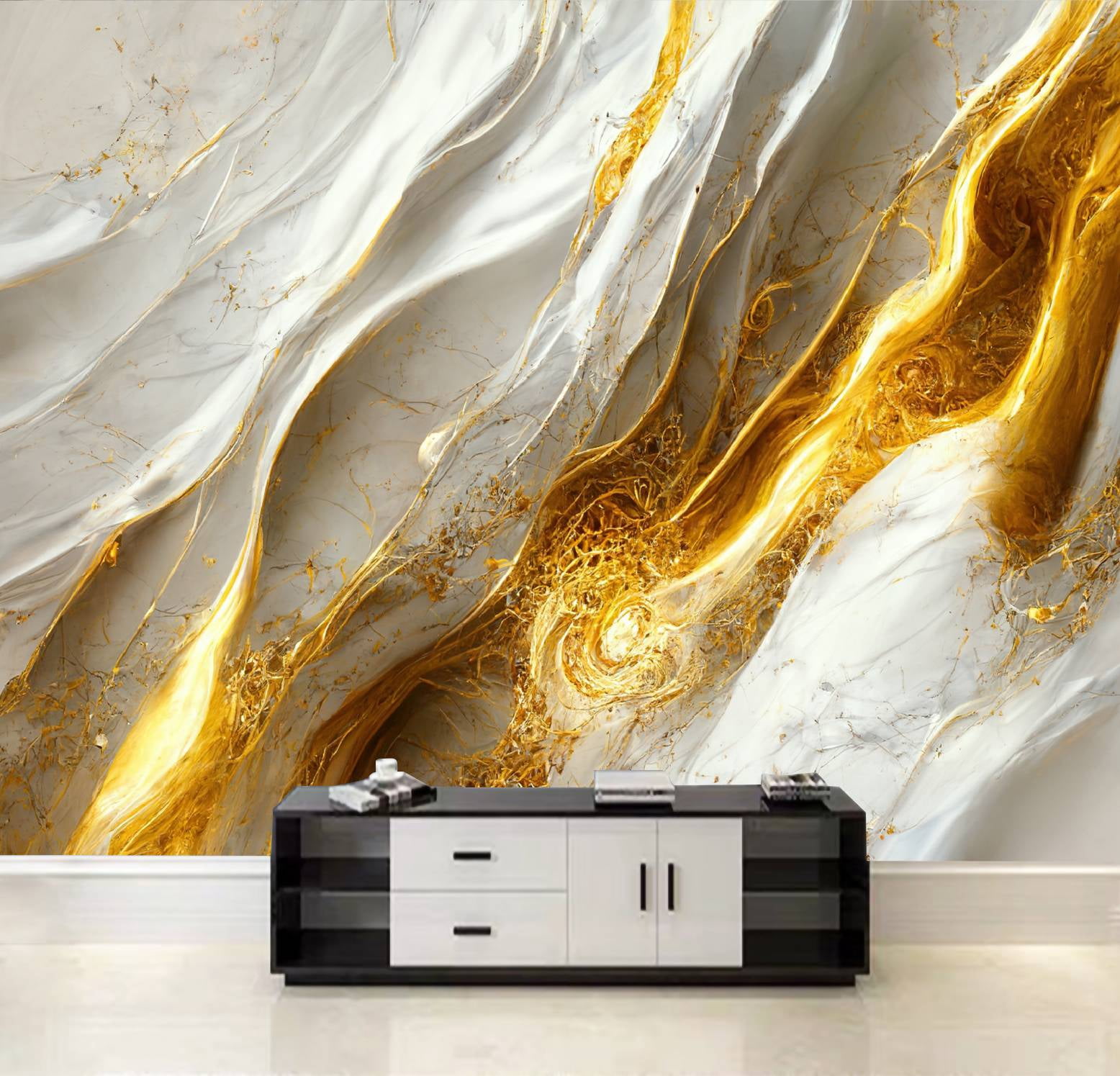 VVLUXIDECO Wallpaper Peel and Stick Abstract Gold Wall Mural - Walmart.com