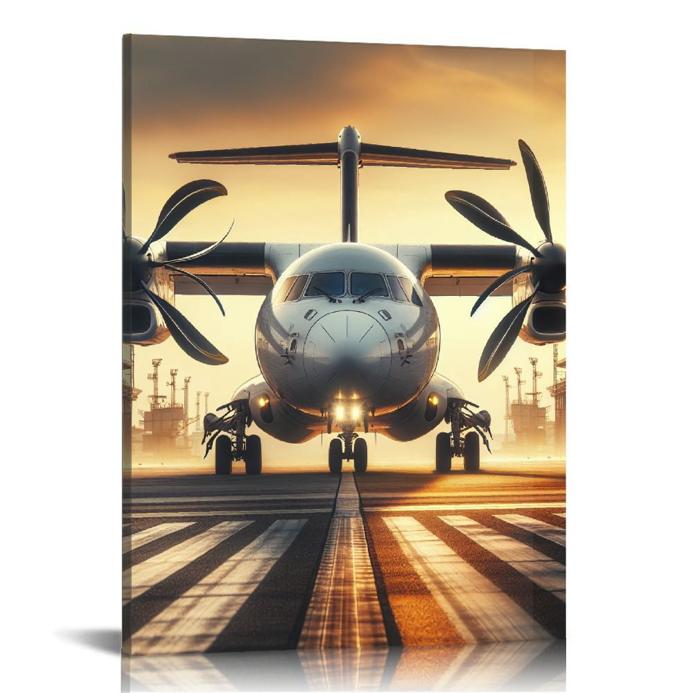 VVOVV Wall Decor Canvas Wall Art Airplane Wall Art Beautiful Airport ...