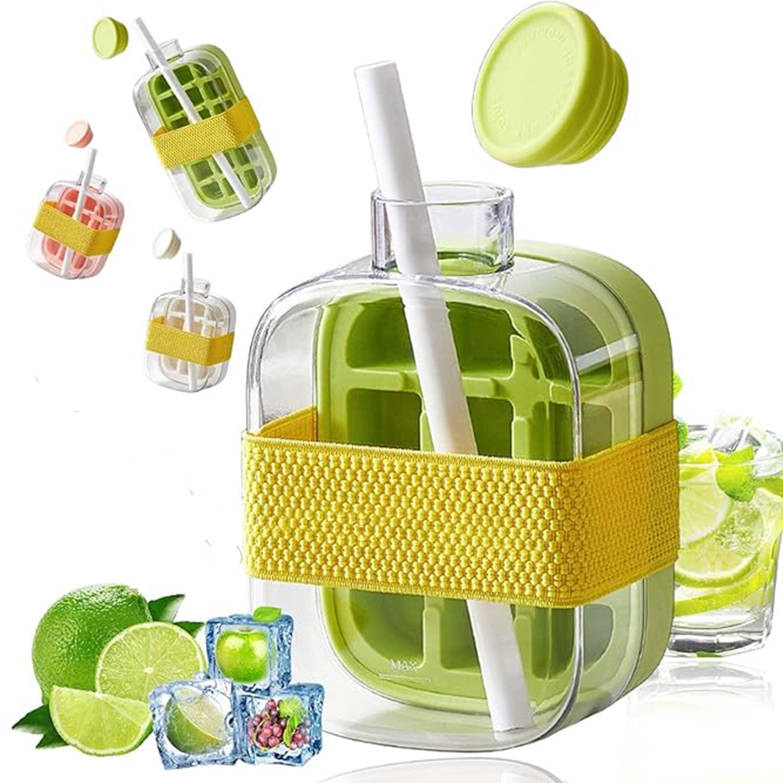 VVavEors 2025 Cup Ice Tray, Cool Summer Ice Bottle Cup With Straw, Ice ...