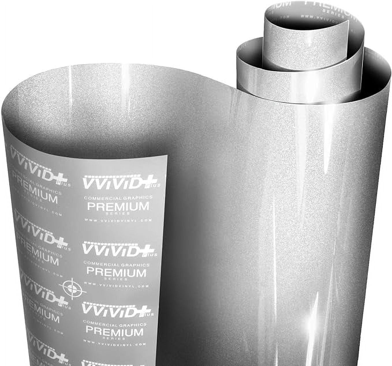 VViViD+ Ultra Gloss Silver Metallic Vinyl Car Wrap, Nano Air Release ...