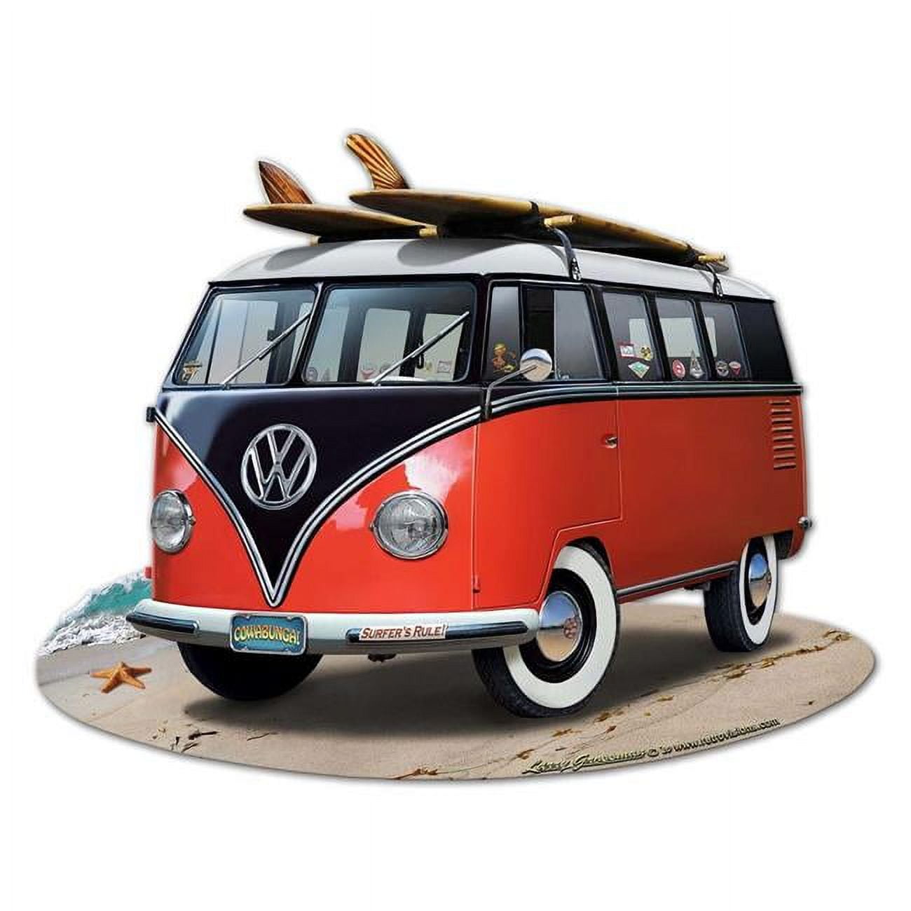 VW Bus Cut Out Red Sign - 28 x 22 in. - Walmart.com