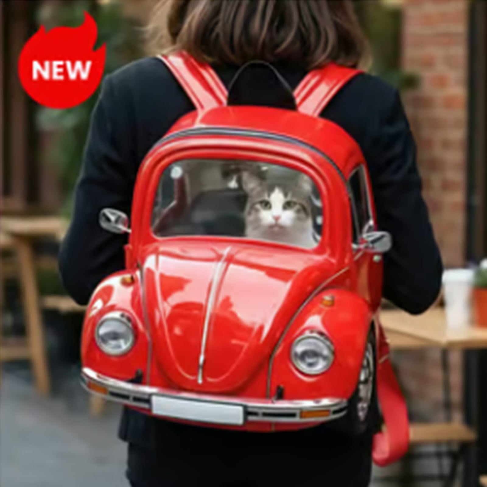 VW Bus Themed Transparent Cat Backpack Carrier Bubble Bag Airline ...