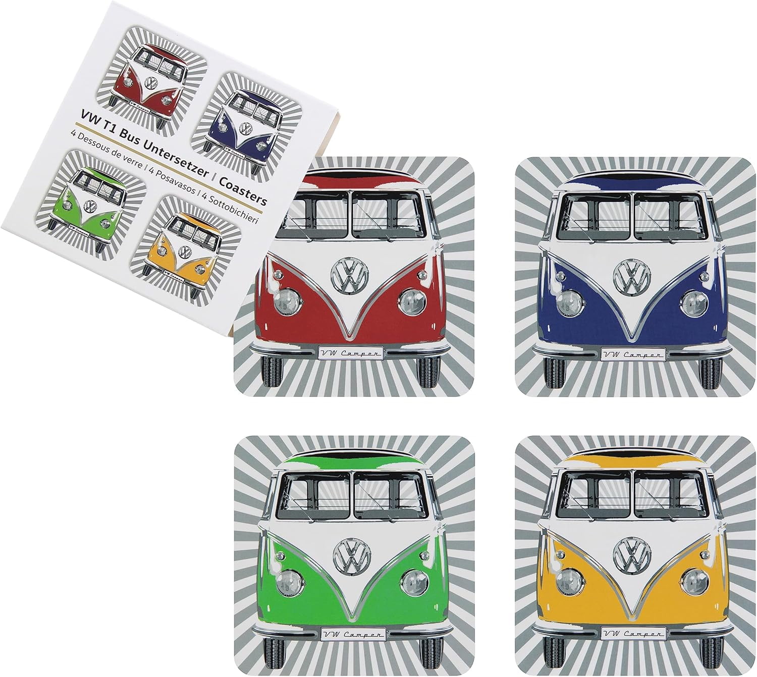 VW Collection - Volkswagen Drink Glass Cork Coasters with MDF Coating ...