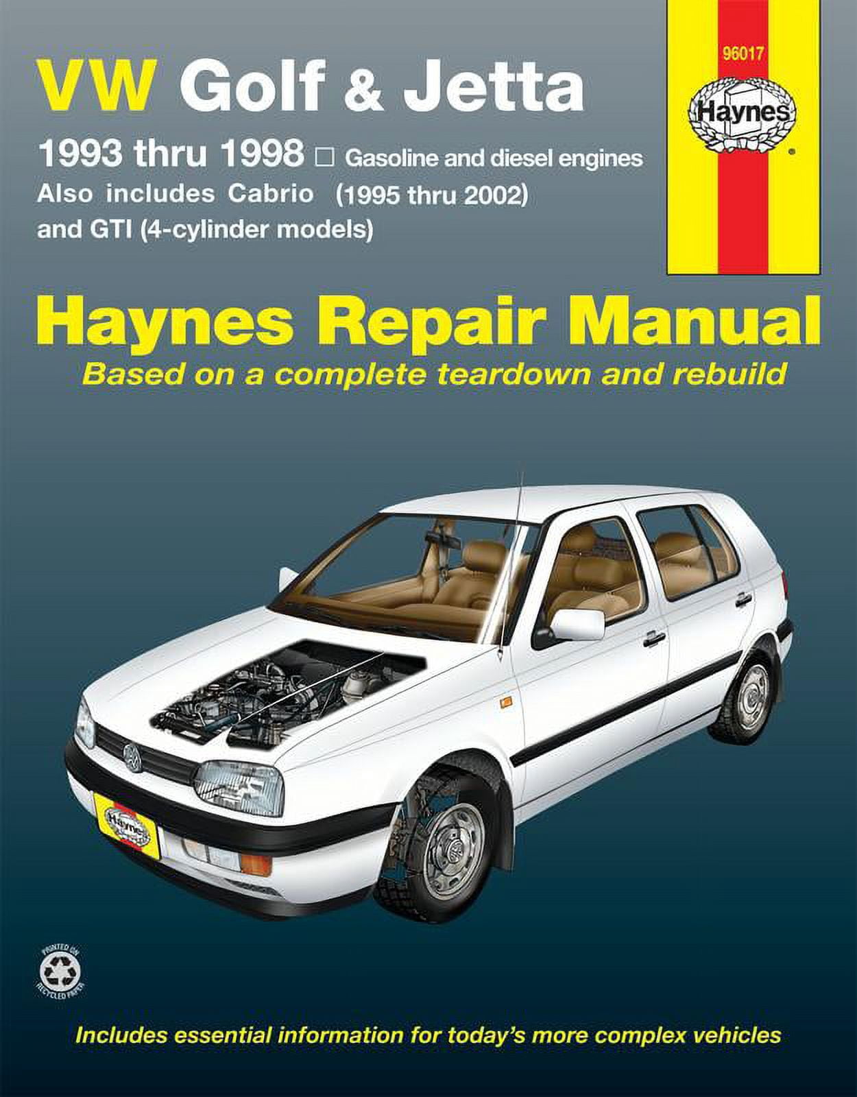 VW Golf, GTI & Jetta (93-98), & VW Cabrio (95-02), with 1.8L & 2.0L Gas ...