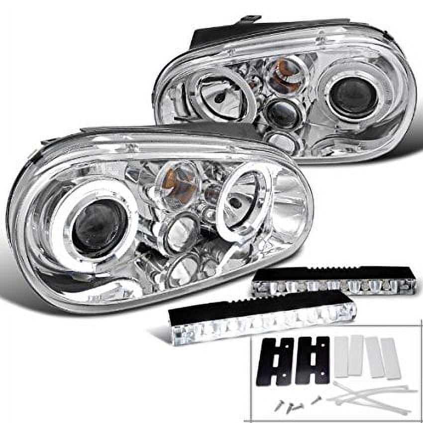VW Golf MK4 GTI Chrome Halo Projector Headlights+6-LED Bumper DRL Fog ...