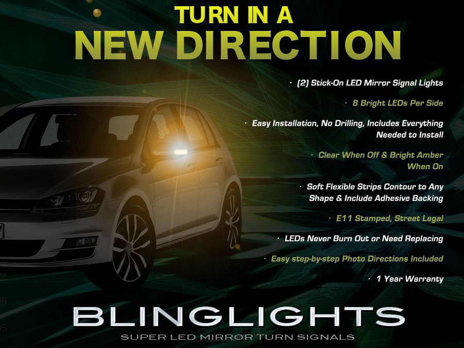 VW Golf Side Mirrors LED Turnsignal Indicator Light Kit Mirror Blinkers ...