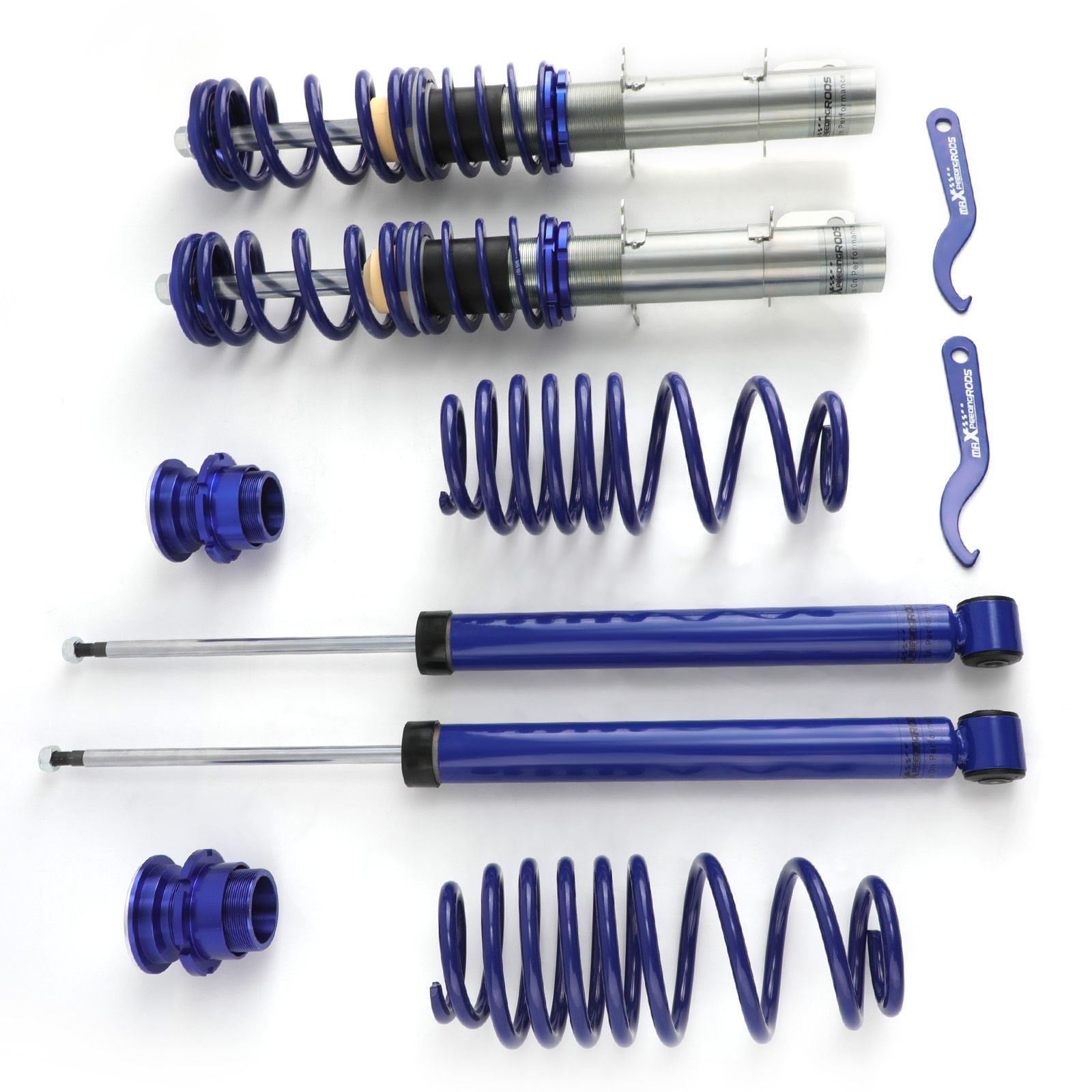 VW Jetta MK4 1999-2004 Coilover Kit - 35-75mm Lowering - 55CrSi Steel ...