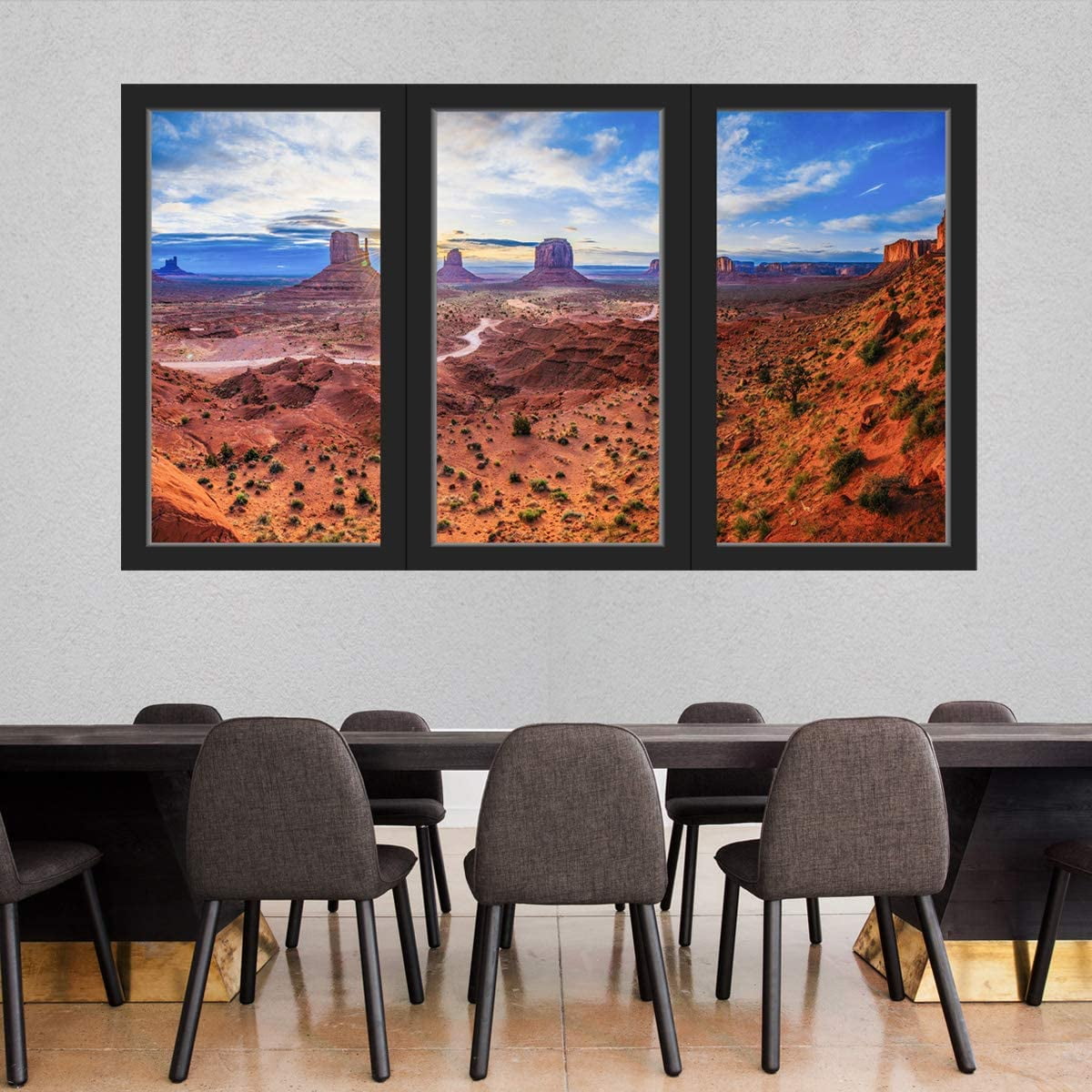VWAQ - 3D Window Wall Stickers for Office Monument Valley Desert ...