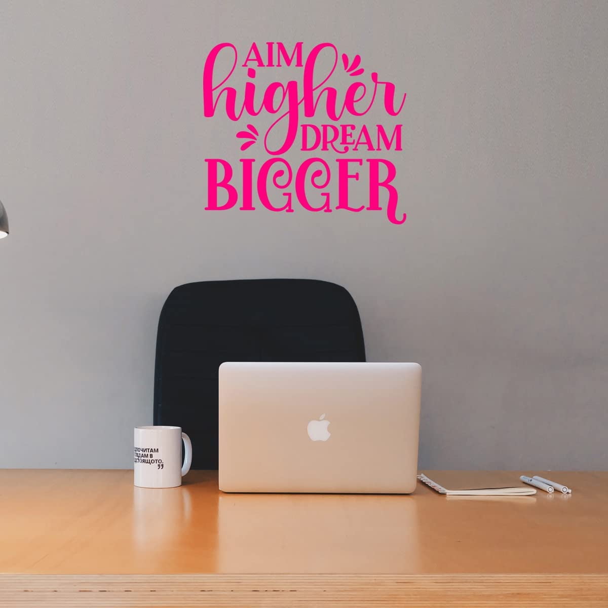 VWAQ Aim Higher Dream Bigger Vinyl Wall Art Decal Motivational Quote ...