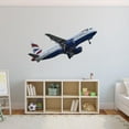 VWAQ Airplane Wall Sticker Full Color Wall Decal Peel And Stick Mural ...