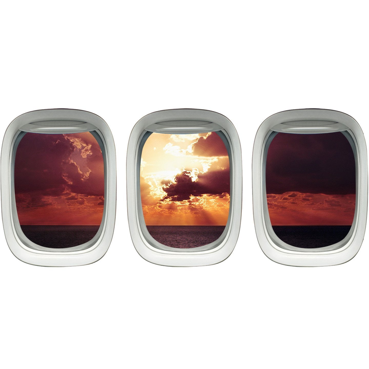 VWAQ Airplane Window Decals Sunset Scene Wall Art Aviation Decor VWAQ ...