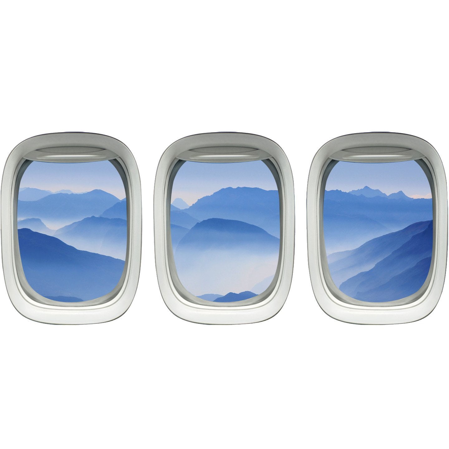 VWAQ Airplane Window Wall Art Aviation Decor Porthole Decal Mountains ...