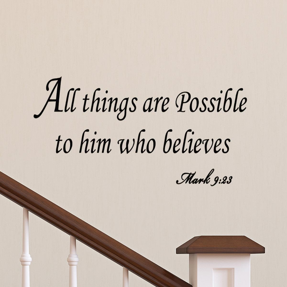 VWAQ All Things Are Possible to Him Who Believes Mark 9:23 Wall Decal ...